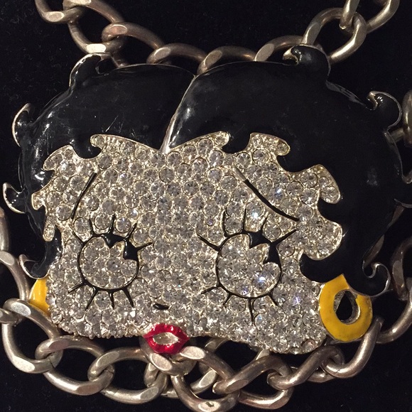 Betty Boop | Accessories | Vintage 97s Rhinestone Enamel Betty Boop ...